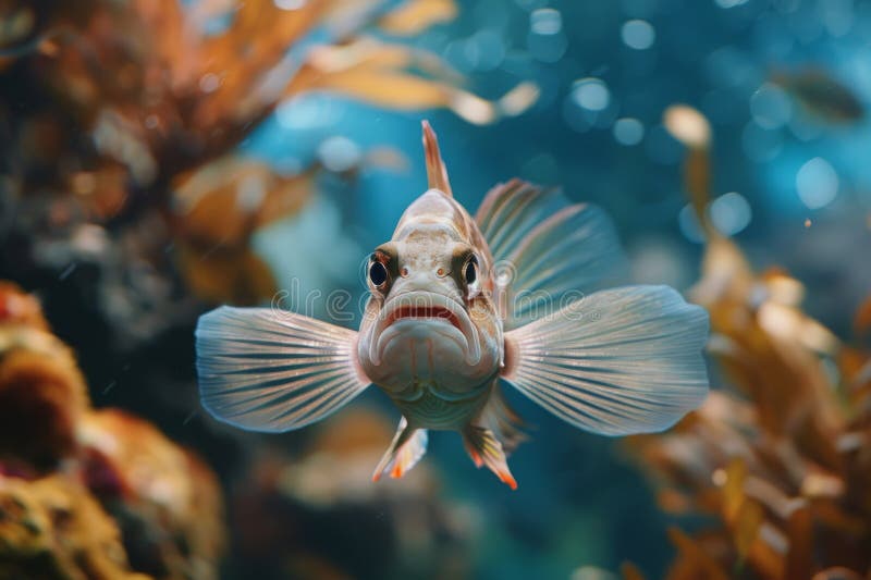 A Close-up of a Fish with a Curious Expression, Swimming Towards the ...