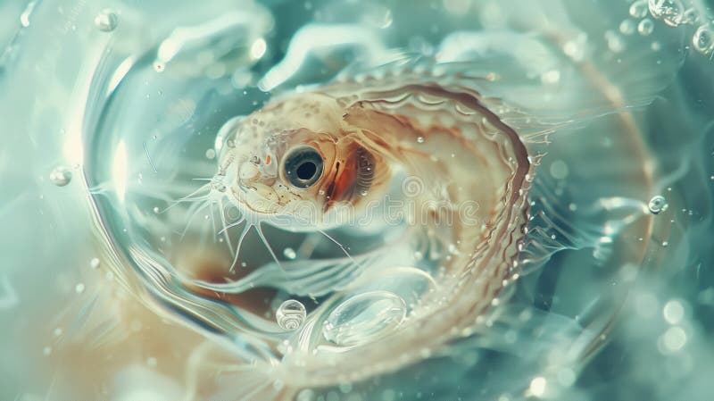 Close-Up of Fish Embryo in Early Development Stages Stock Illustration ...