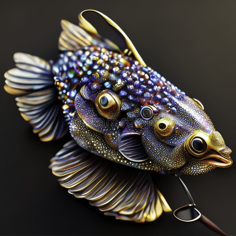 Close-up of a Fish in the Form of a Dragonfly AI Generated Stock ...