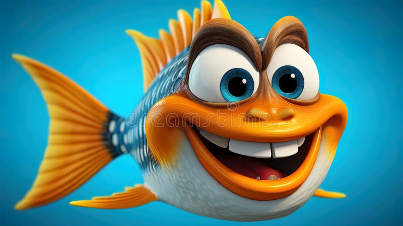 Close-up of fish head. stock illustration. Illustration of aquatic ...