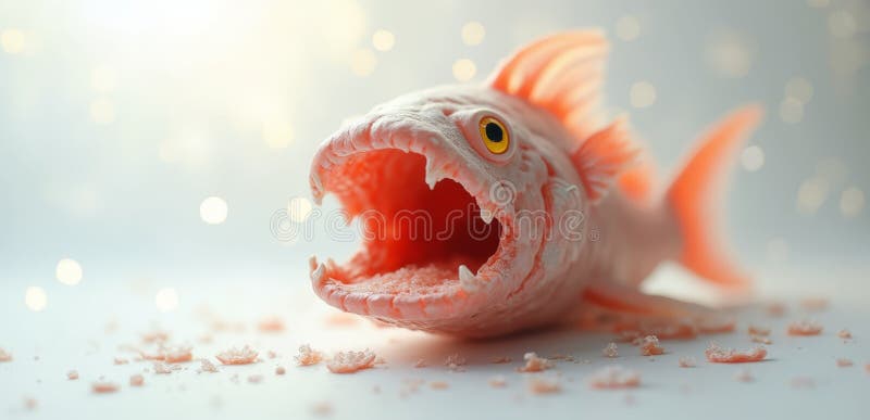 A Close Up of a Fish with Its Mouth Open Stock Illustration ...