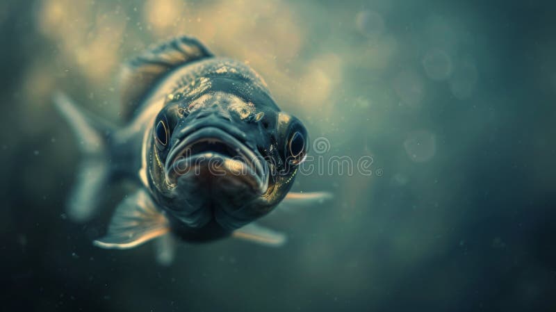 A Close Up of a Fish with Its Mouth Open in the Water, AI Stock Photo ...