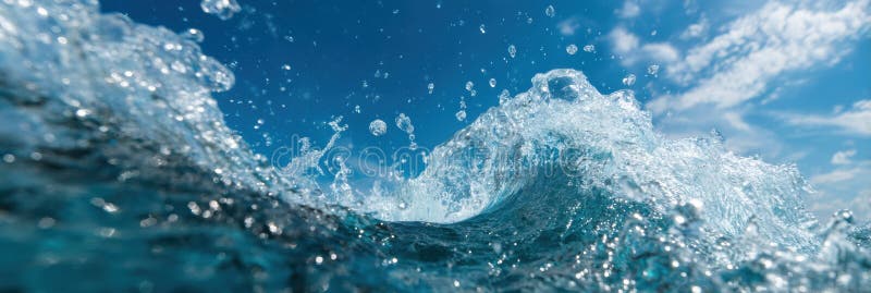 Close-up of Fish Tail Above Water Creating Splash Under Clear Sky Stock ...