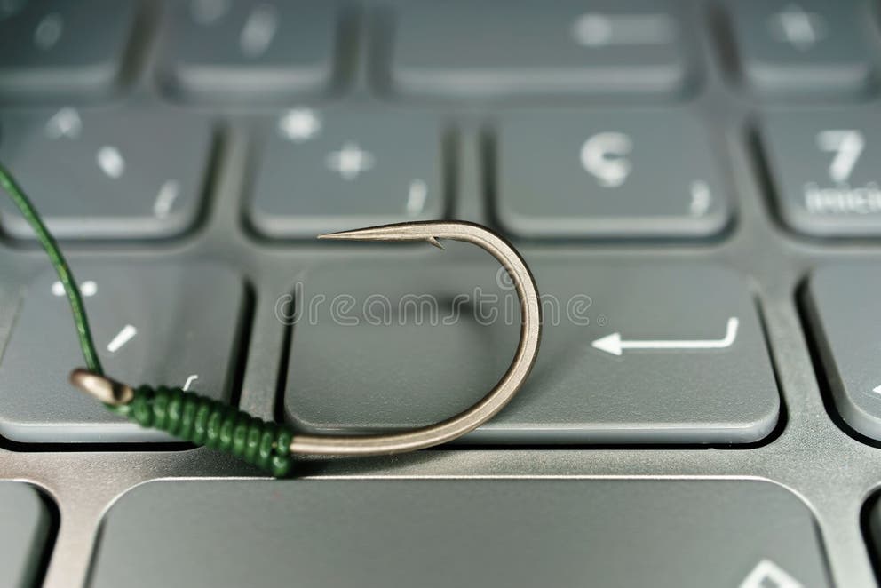 Hook on the Keyboard of a Computer Phising Concept Stock Photo - Image ...