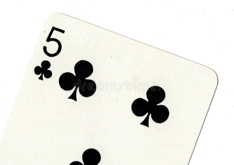 Close Up of a Five of Clubs Playing Card. Stock Illustration ...