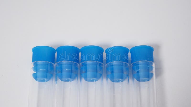 Close Up of Five Empty Test Tubes on White Background Stock Image ...