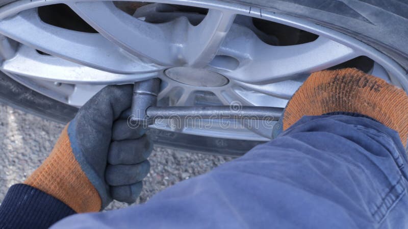 Close-up of Fixing a Bolt in a Car Wheel Stock Photo - Image of ...
