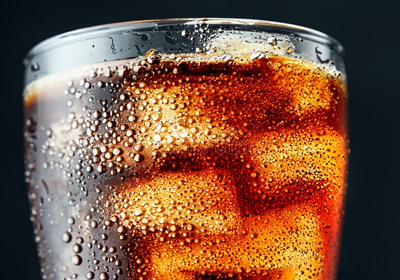 Close Up Fizzy Glass of Cola Stock Illustration - Illustration of drink ...