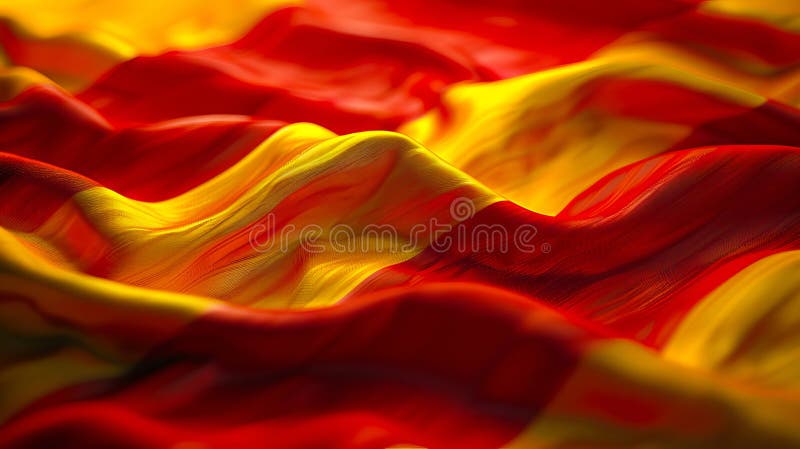 A Close Up of a Flag with Red and Yellow Stripes Stock Image - Image of ...