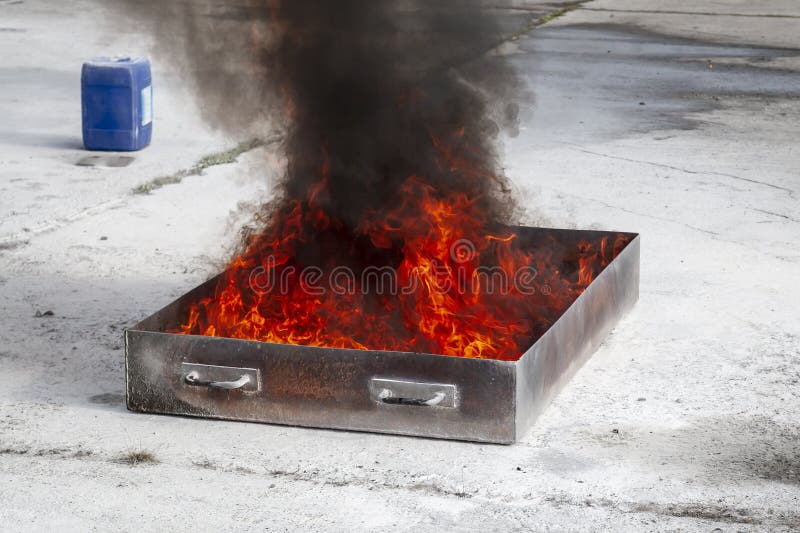 Close Up Flame on a Tray. Fire Training Event Stock Image - Image of ...