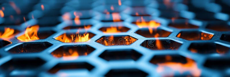 Close Up of Flames through Honeycomb Structure this Image Captures a ...