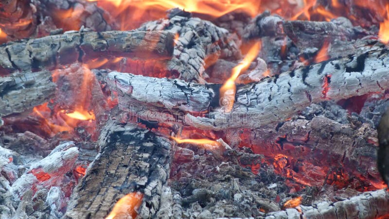 Flaming Embers in a Fire stock image. Image of heat - 217817595