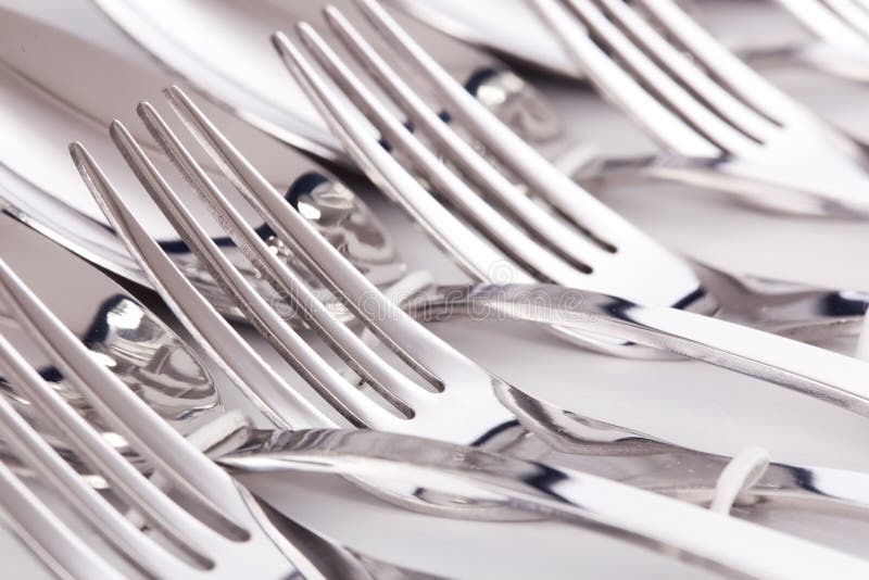 Close up of flatware forks stock image. Image of utensils - 9962901