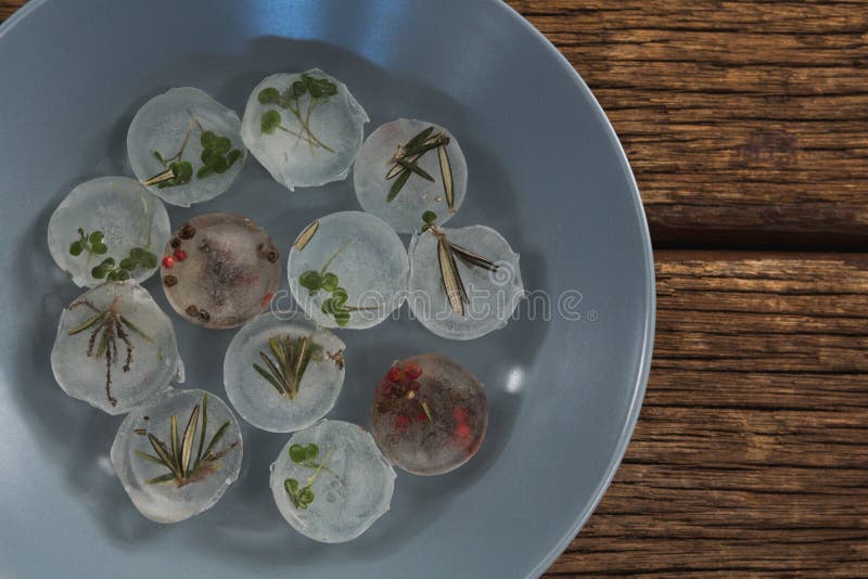Flavored Ice Cubes with Herb Stock Image - Image of herb, seasoning ...