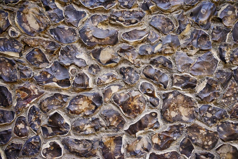 Close Up of a Flint Stone Wall Stock Image - Image of flint, rock ...