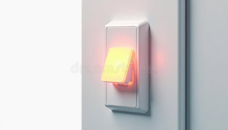 Close Up of a Flipped Light Switch, Isolated on White , Studio Shot ...