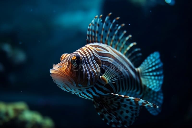 Close-up on a Floating Fish. Undersea World. Generative AI. Stock ...