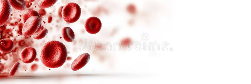 Close-up of Floating Red Blood Cells on White Background Stock ...