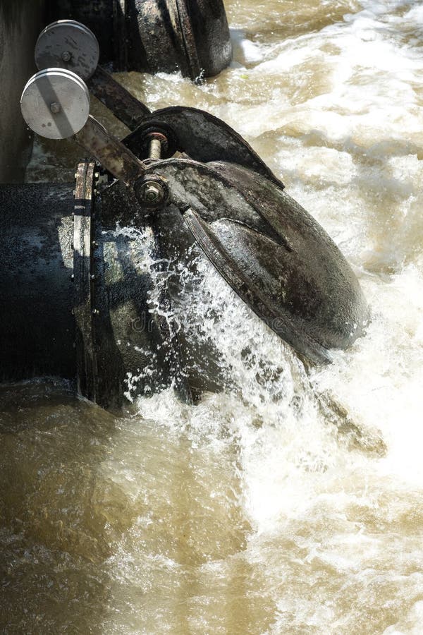Close Up of Floodgate, Sluice, Waterway Drain Stock Image - Image of ...
