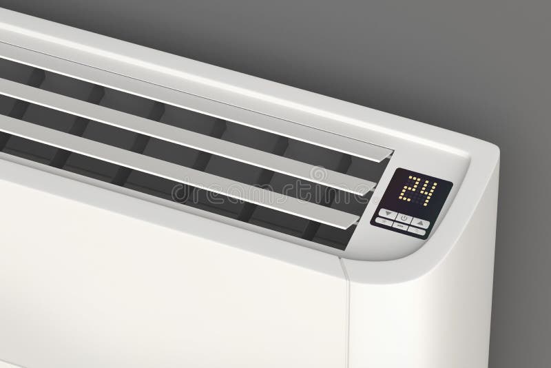 Close Up of Floor Mounted Air Conditioner Stock Illustration ...