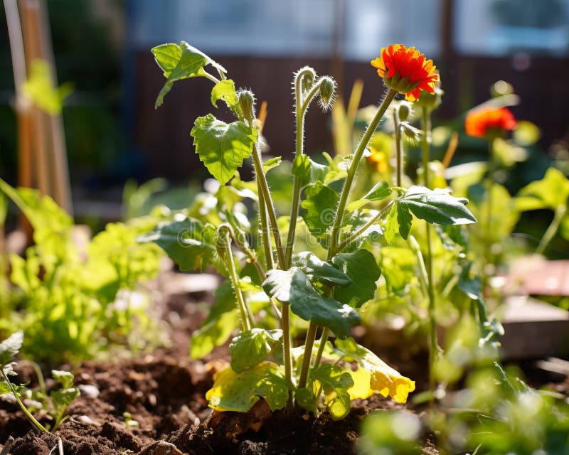A Close Up of a Flower Growing in a Garden Stock Illustration ...