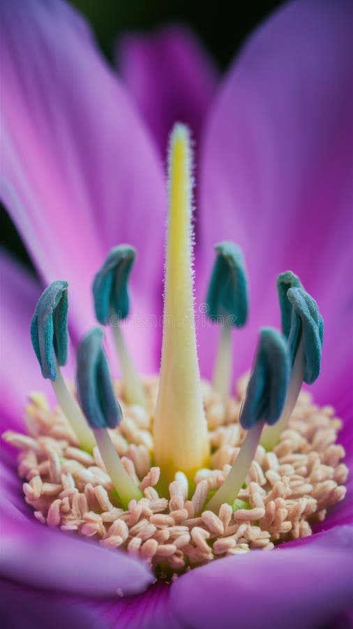 A Close Up of a Flower with Seeds Inside it, AI Stock Photo - Image of ...