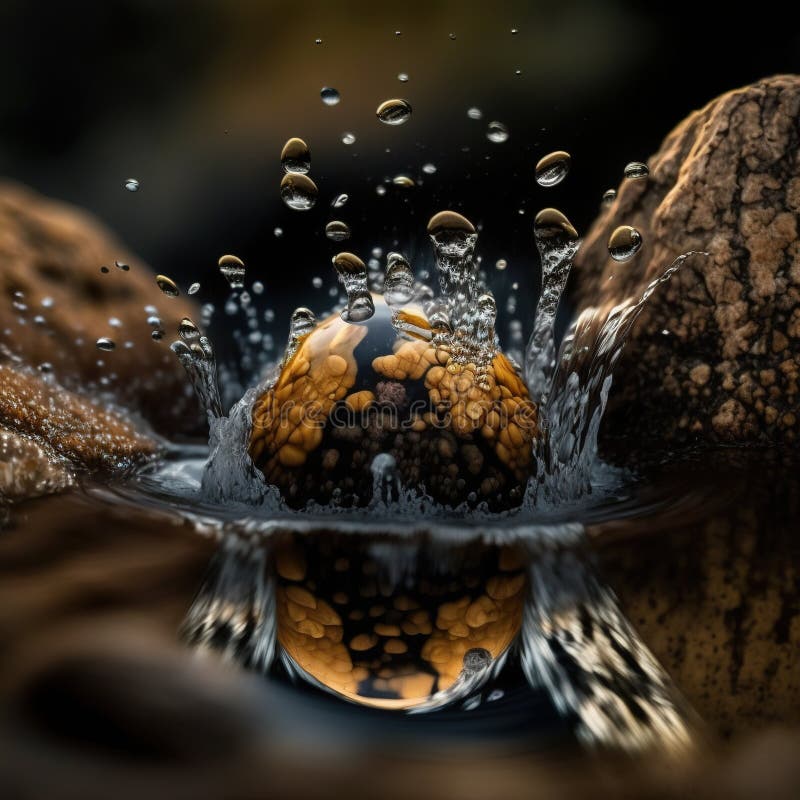 A Close Up of a Flower with Water Droplets on it. Stock Illustration ...