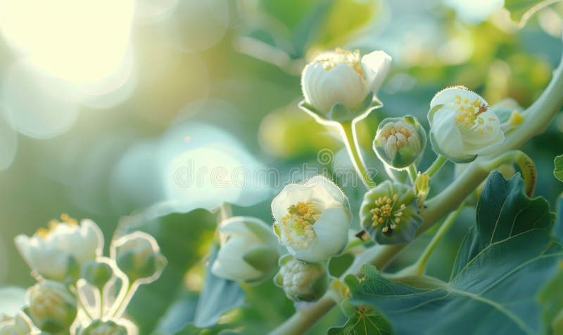 Close-up of Flowering Fig Branches Stock Photo - Image of flowering ...