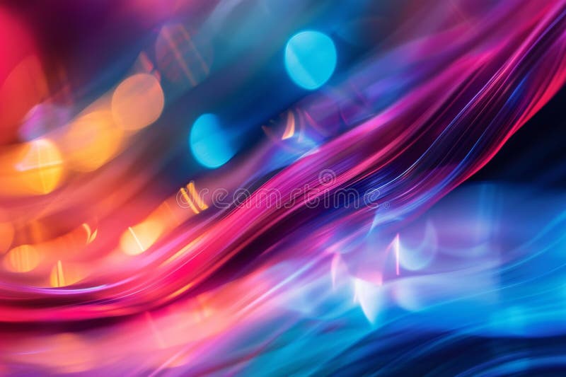 Close-up of Flowing Abstract Light Streaks, Showcasing a Spectrum of ...