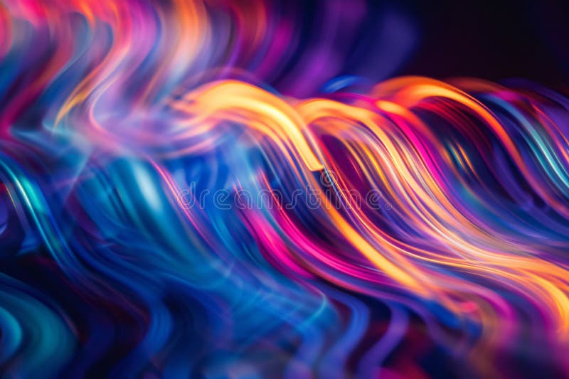 Close-up of Flowing Abstract Light Streaks, Showcasing a Spectrum of ...