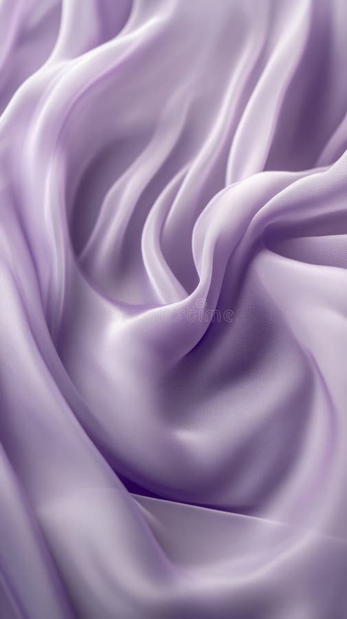 Close-up of Flowing Lavender Silk Fabric, Abstract Background. Elegance ...