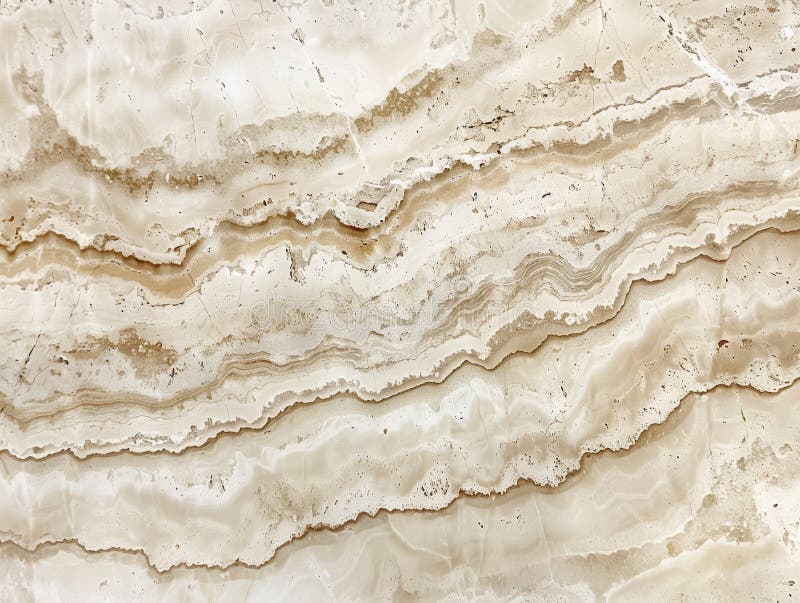 Close Up of Flowing Structure of Cream Travertine Stone with Wavy Lines ...