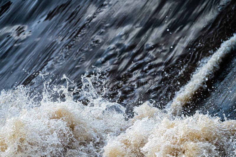 Close Up of Flowing Water, Rapid Water Splashes of an White Water River ...