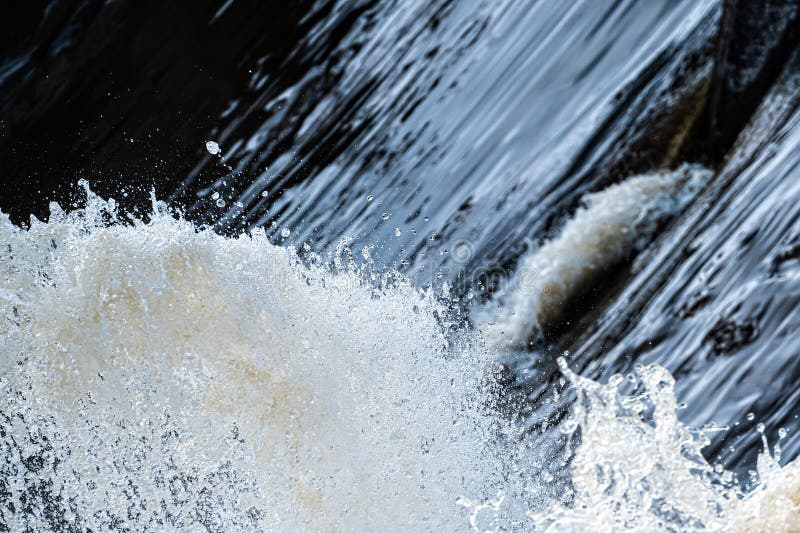 Close Up of Flowing Water, Rapid Water Splashes of an White Water River ...
