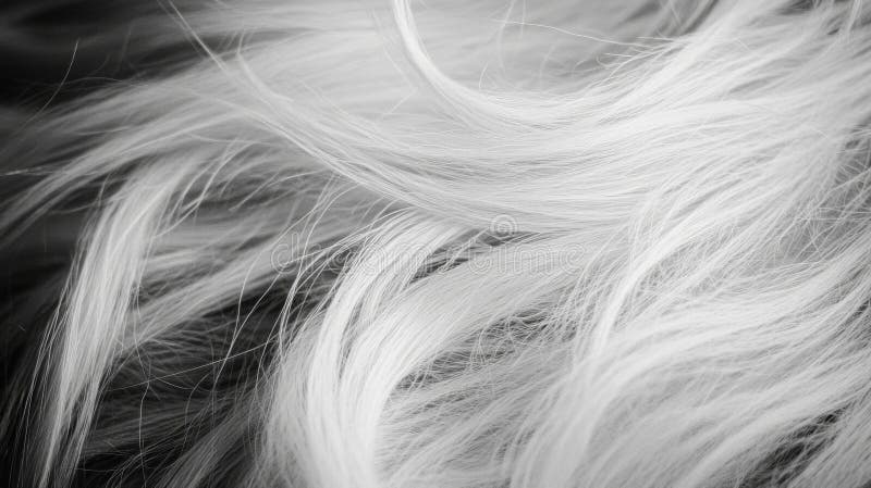 Close Up of Flowing White Hair Strands Stock Illustration ...