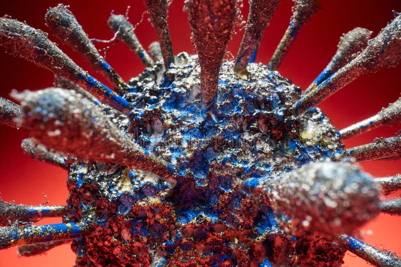 Close Up of Flu Coronavirus. COVID-19 Virus Cell Stock Image - Image of ...