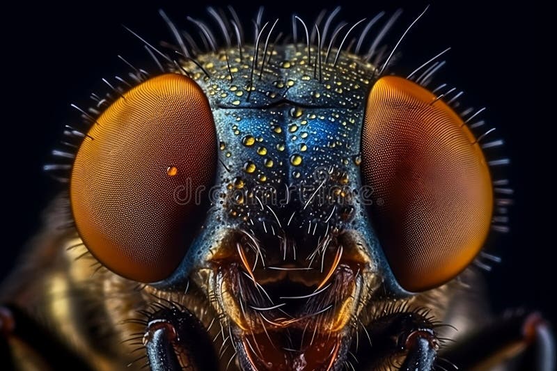 Close Up of a Fly. Generative AI. Stock Illustration - Illustration of ...