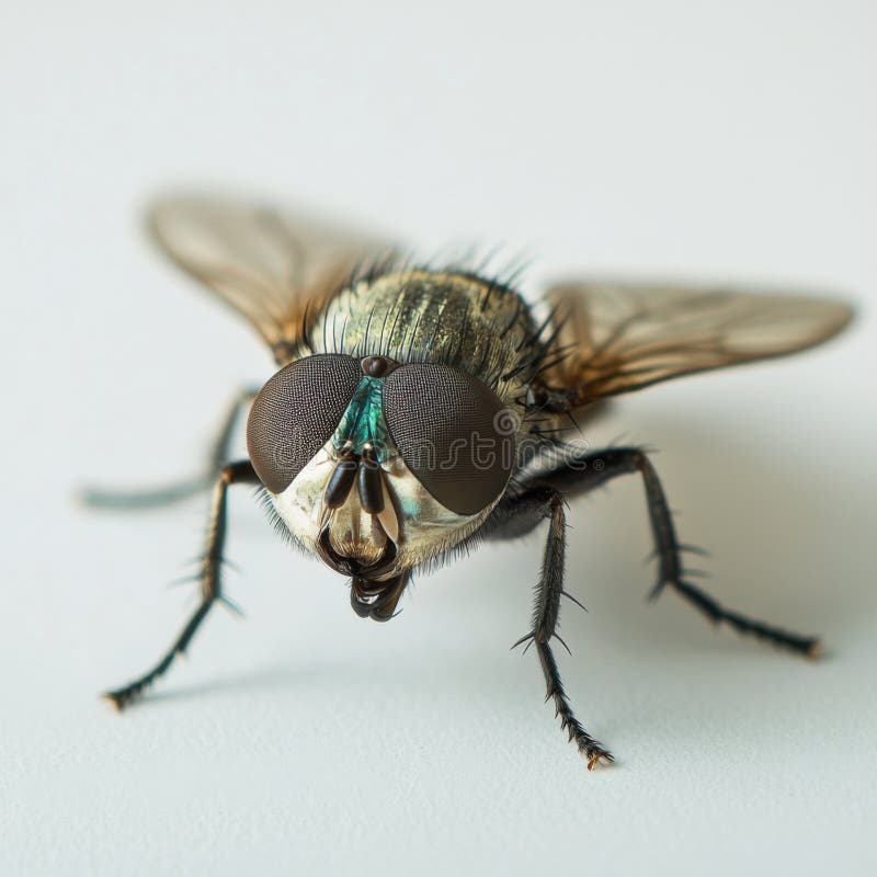 Close-up of a Fly Showcasing Intricate Details and Textures in a ...