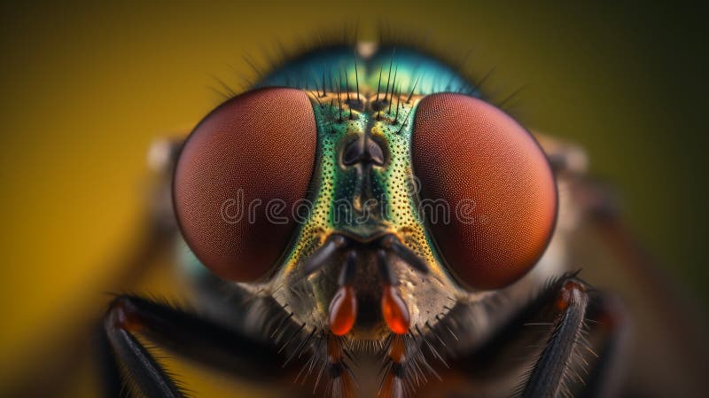 A close up of a fly s eyes stock illustration. Illustration of summer ...