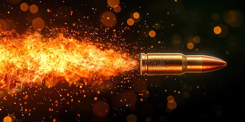 Close-up of a Flying Cartridge Case Stock Illustration - Illustration ...