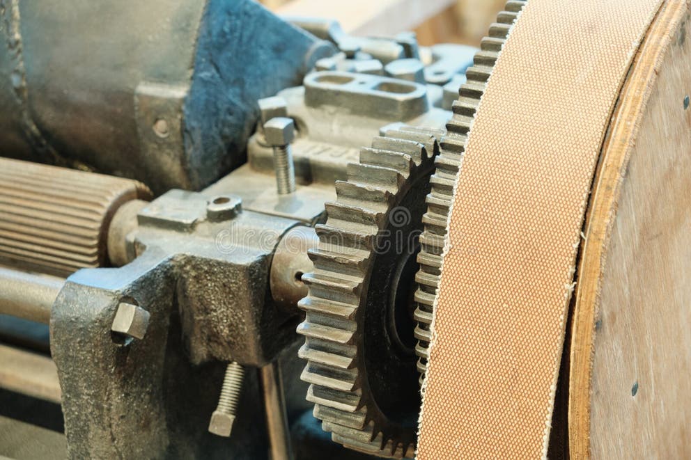 A Close-up of the Flywheel of an Industrial Steam Engine Stock Image ...