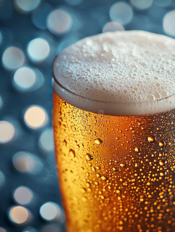 Close-up of Foamy Beer Glass with Bubbles Stock Image - Image of drink ...