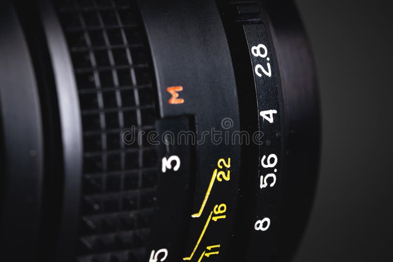 A Close-up of the Focus Ring and Aperture of a Hand-held Old Lens ...