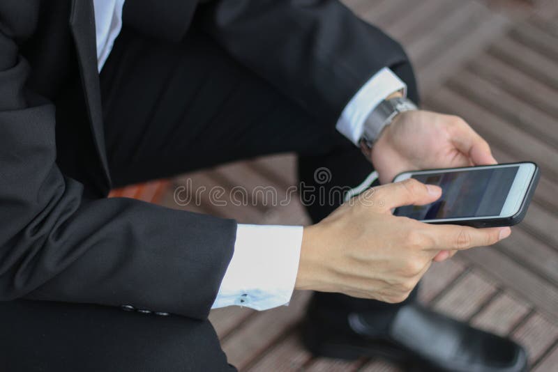 Close Up Focus View Mobile and Hand of Young. Using Mobile Smart Phone ...