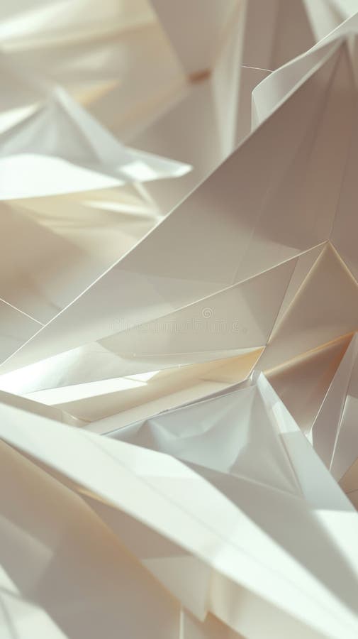 Close-up of Folded Abstract White Geometric Shapes Stock Image - Image ...