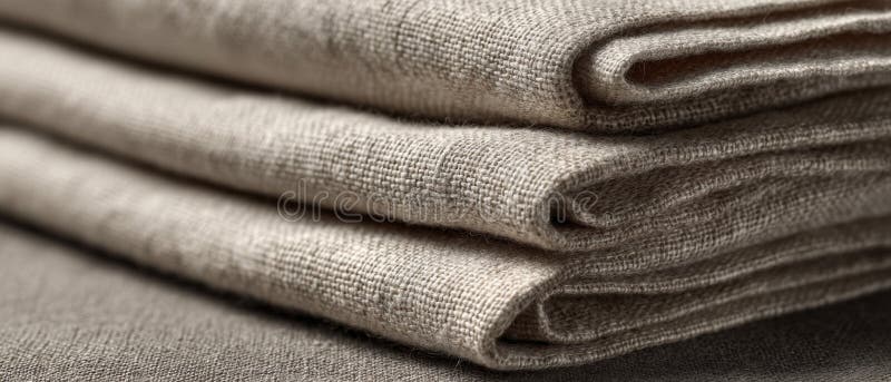 Close-up of Folded Beige Linen Fabric Stock Illustration - Illustration ...