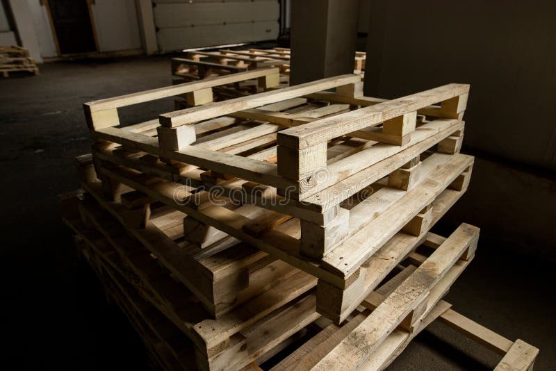 The Close Up of Folded Decorative Stuff Untreated Wooden Pallets in ...