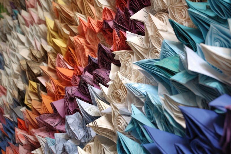 Close-up of Folded Paper Signatures Stock Illustration - Illustration ...