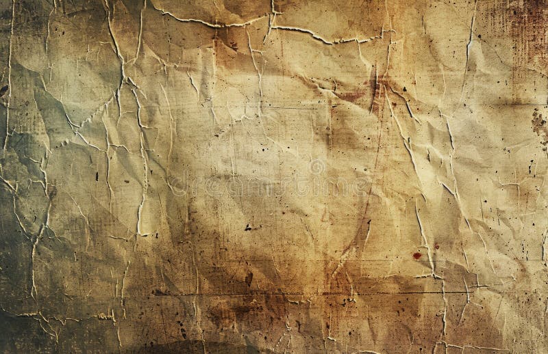 Close Up of a Folded and Worn Paper Document with Visible Cracks and ...