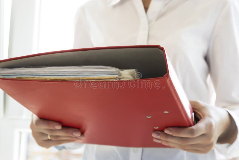 Close-up of Folder with Documents for Signature. Stock Image - Image of ...